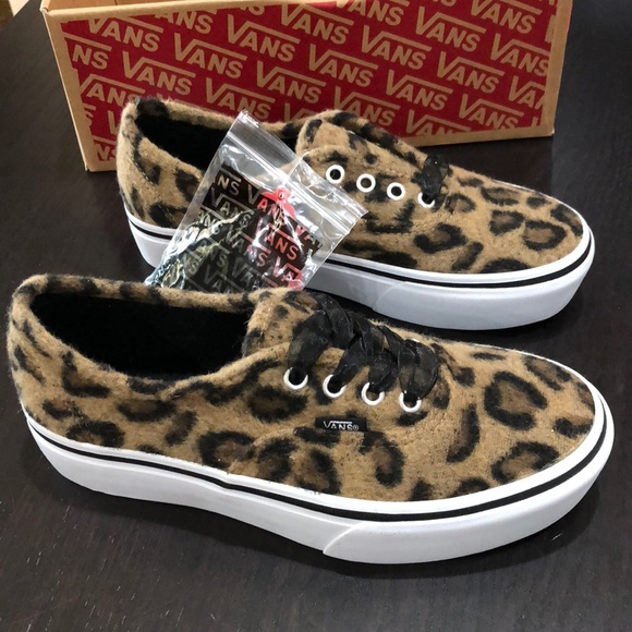 Vans | Shoes | Vans Authentic Platform Fuzzy Leopard | Poshmark